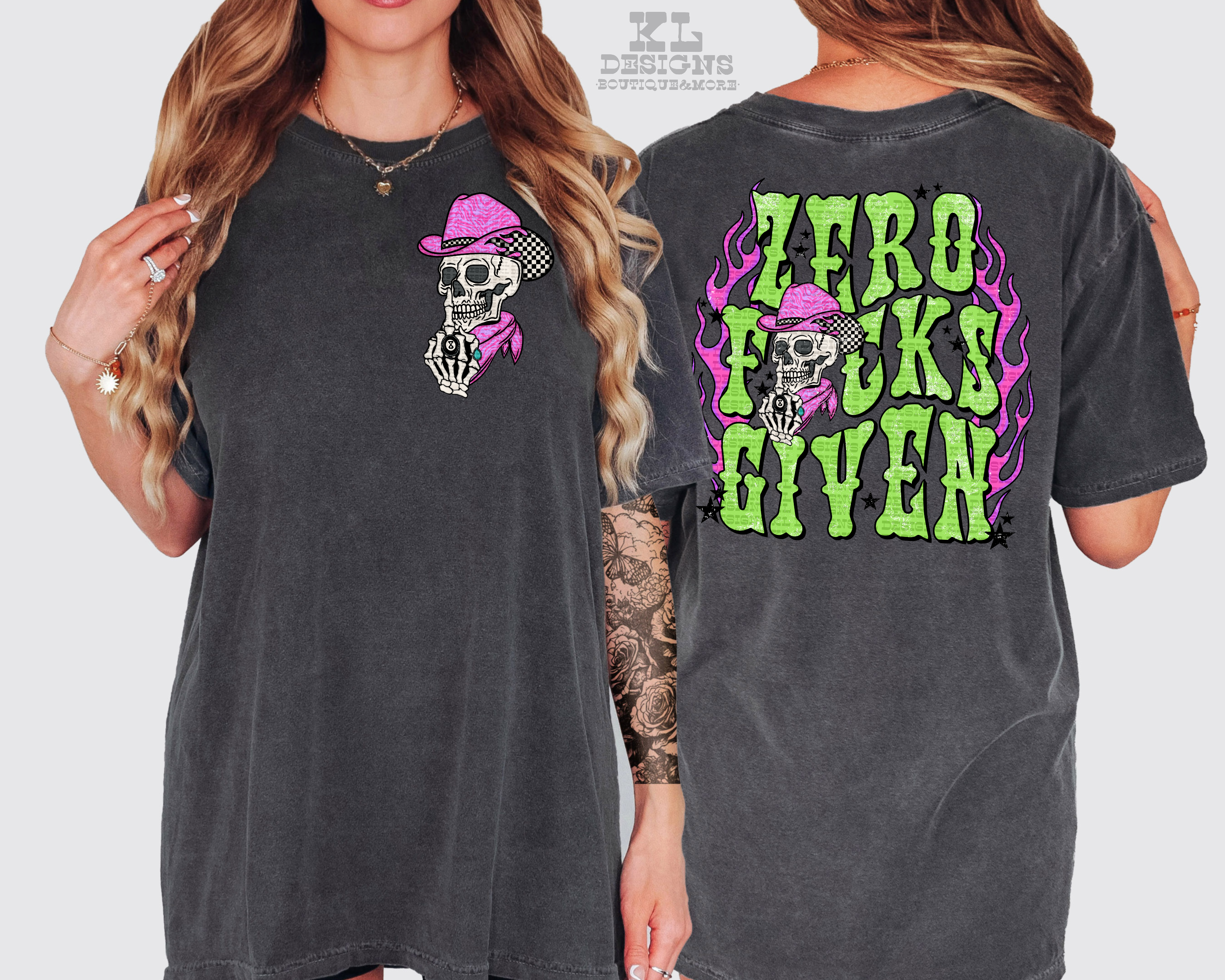Zero Given Zebra Cowboy Skull (front&back) – KL Designs