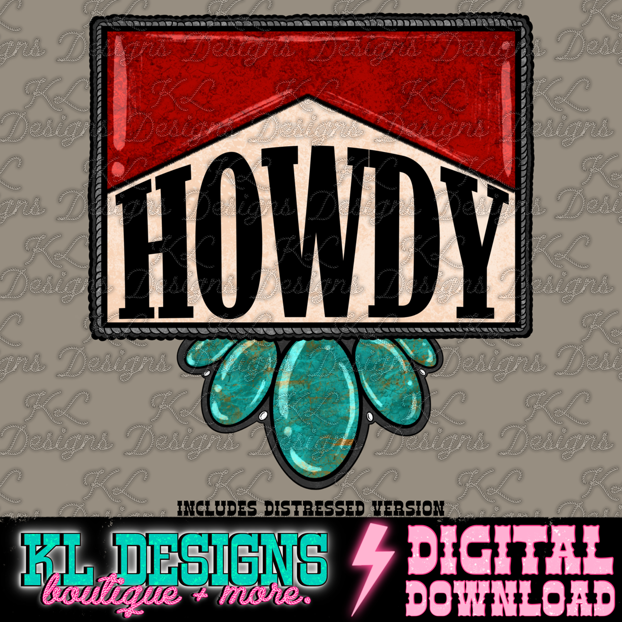 Red Howdy Jewel Stone | Digital Download – KL Designs