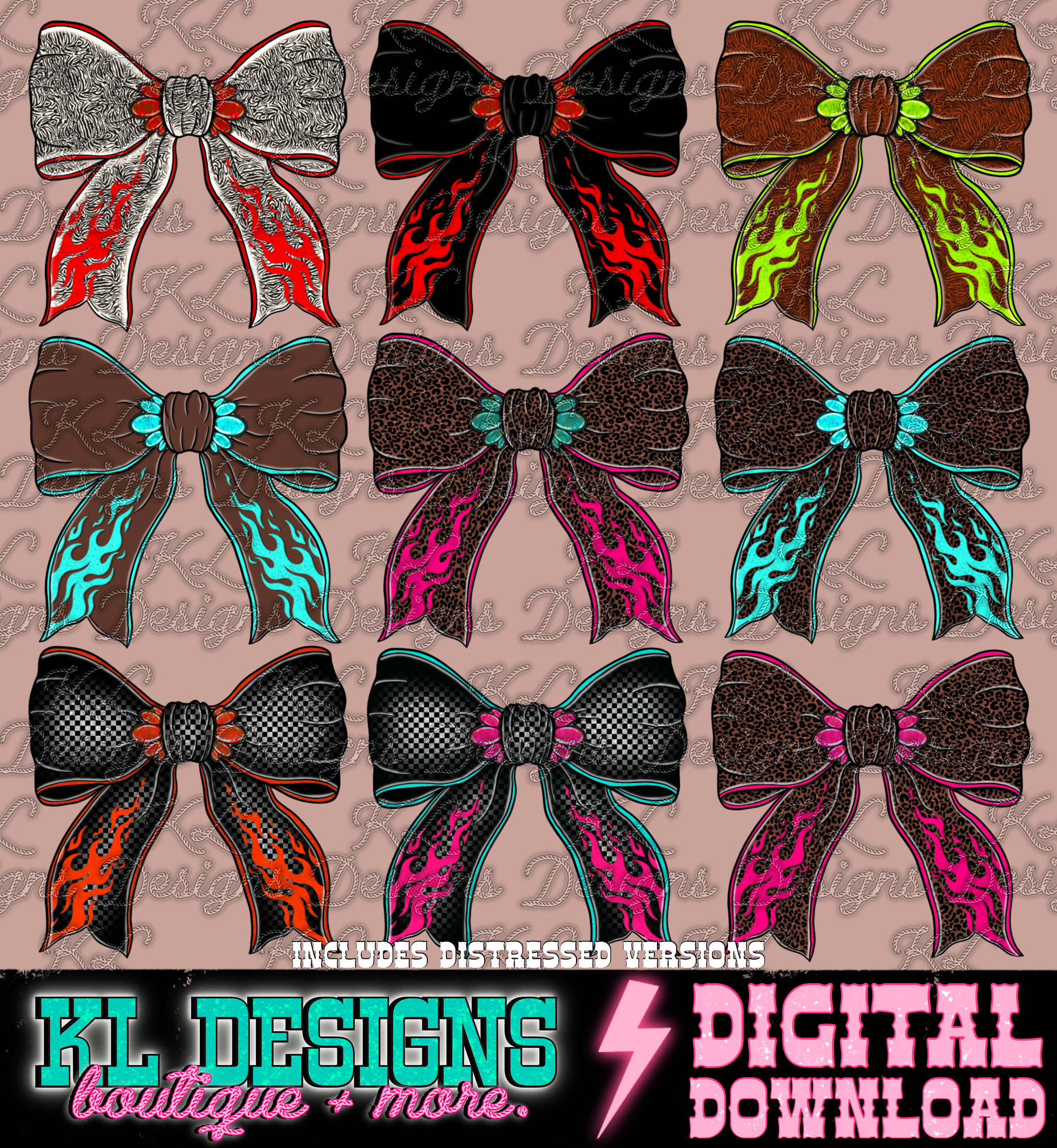 Edgy Jewel Flame Bow Bundle | Digital Download – KL Designs