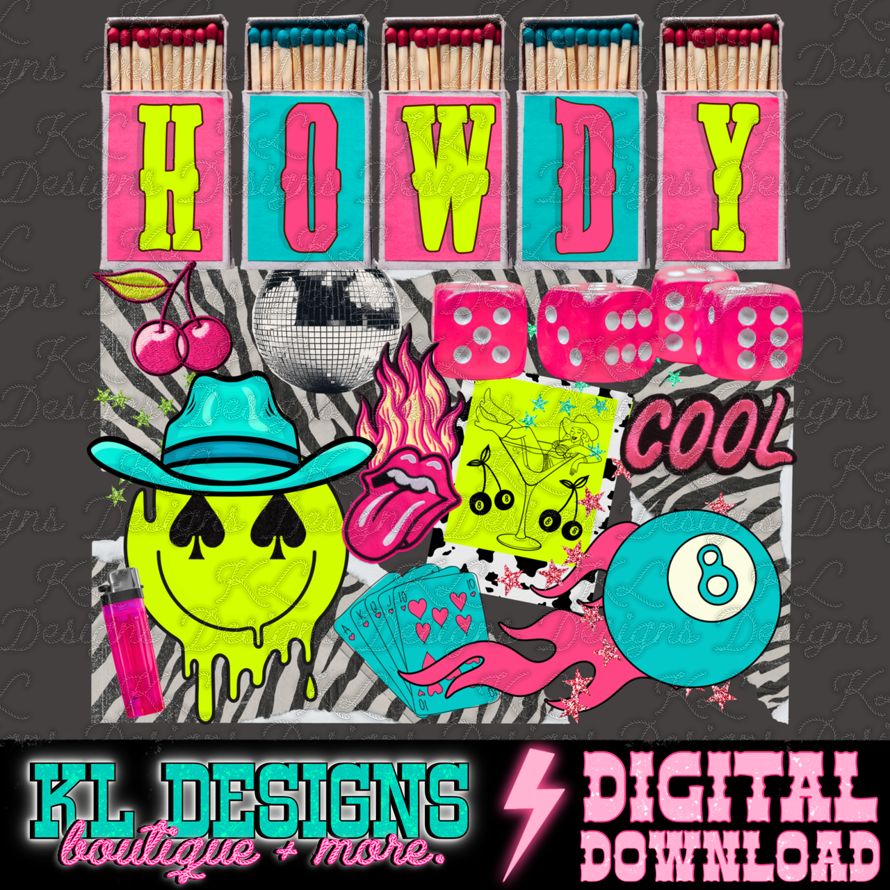 Howdy Cool Matches Collage | Digital Download – KL Designs